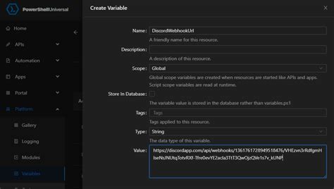 Send Discord Messages From Powershell Universal Triggers
