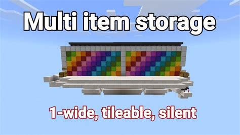 1 Wide Tileable Multi Item Storage Tutorial Mcpe Minecraft Bedrock Youtube