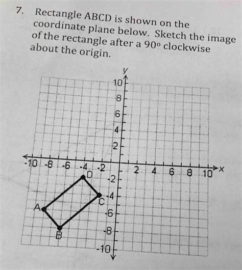 solved 7 rectangle abcd is shown on the coordinate plane below