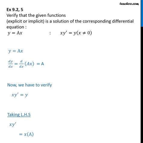 Ex Verify Solution Y Ax Xy Y Chapter