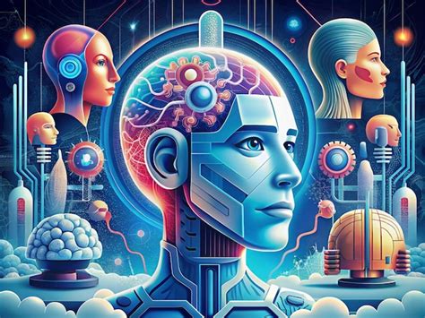 Premium Vector Abstract Futuristic Human Head With Technology Elements