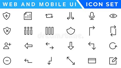 Ui Icons Set Vector For Mobile Web Social Media Business User Interface Elements For