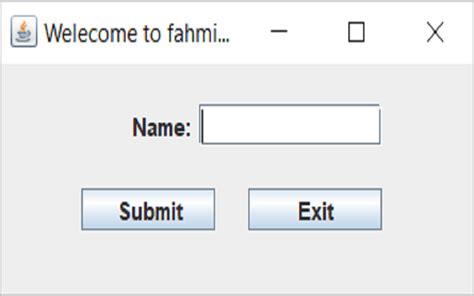 Use Of Java Jframe With A Label Textbox And Two Buttons