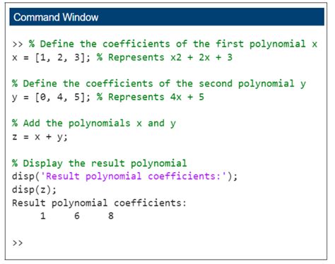 Matlab Polynomial Addition