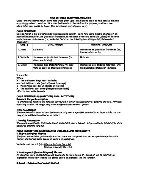 Mas 01 Cost Behavior Analysis Pdfcoffeecom