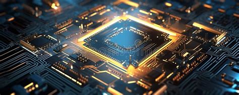 Semiconductor Circuit Board Cpu Processor Microchip Central Computer Processors Cpu Concept