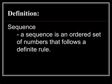 M10alia1 Definition Of Sequenceppt For Grade 10 Learners Ppt