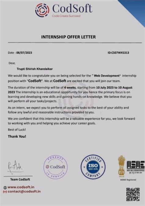 Trupti Khandalkar On Linkedin Codesoft Internship Webdevelopment