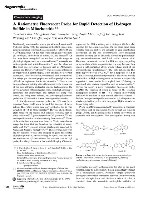 Pdf A New Ratiometric And Colorimetric Chemosensor For Cyanide Anion Based On Coumarin