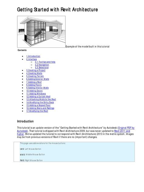 Getting Started With Revit Architecture Pdf Autodesk Revit Wall