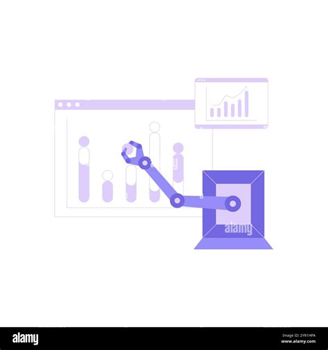 Robotic Arm And Data Dashboard In Flat Vector Illustration Symbolizing