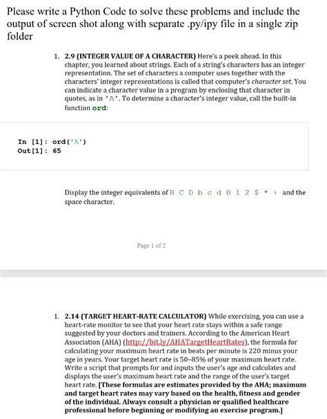 Solved Please Write A Python Code To Solve These Problems