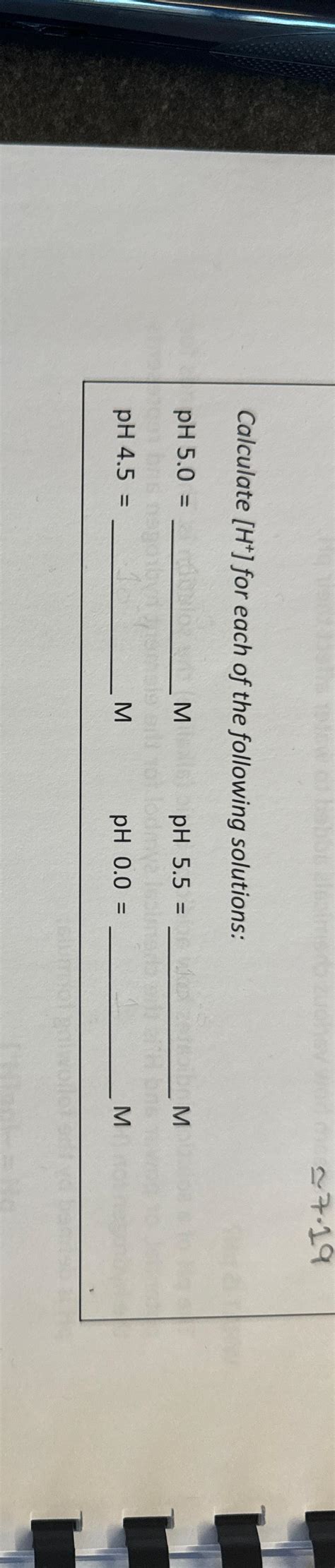 Solved Calculate H For Each Of The Following Chegg Com