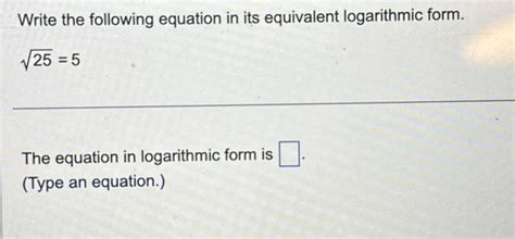 Solved Write The Following Equation In Its Equivalent
