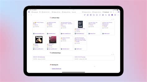 My Obsidian Setup Part 11 My New Dashboard Note And Its Dataview Queries