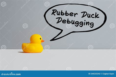 Yellow Toy Rubber Duck And The Speech Balloon With The Word Rubber Duck