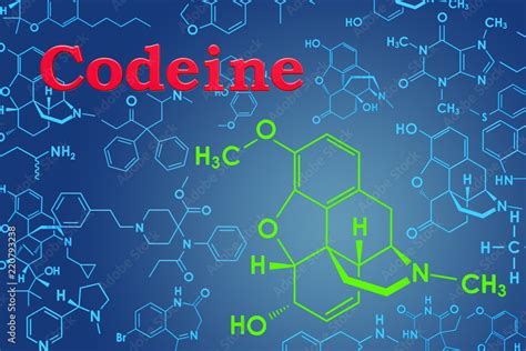 Codeine Chemical Formula Molecular Structure 3d Rendering Stock Illustration Adobe Stock