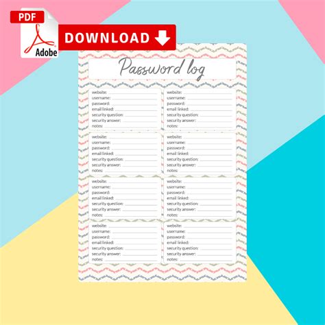 Password Log Templates Download Password Template Pdf
