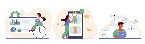 Premium Vector Online Workflow Set