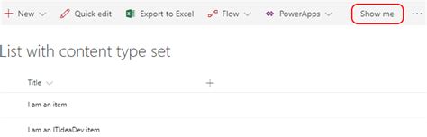Spfx Associate Listview Command Set To A Content Type It Idea