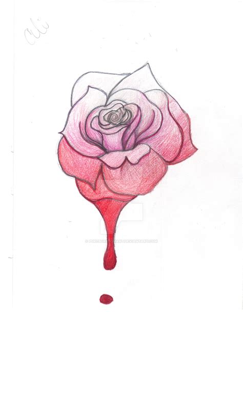 Bleeding Rose By Pureboredomart On Deviantart