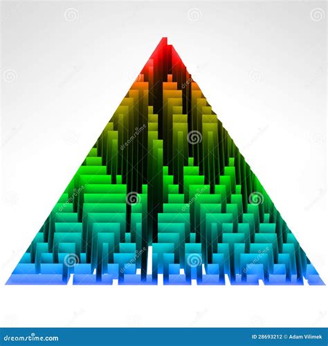 gradient colored triangle technological structure stock illustration