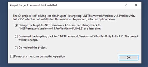 the c project is targeting framework version v4 5 profile