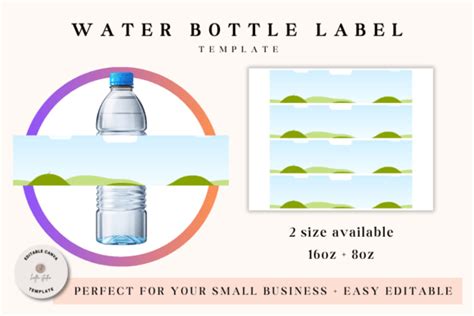 Canva Water Bottle Label Template Graphic By Canvaframesgallery · Creative Fabrica