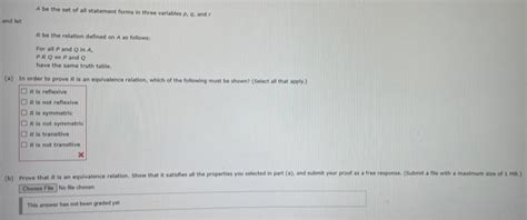 Solved A Be The Set Of All Statemant Forms In Three