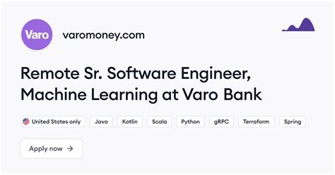 Himalayas On Linkedin Remote Sr Software Engineer Machine Learning Job At Varo Bank