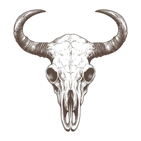 Bull Skull Drawings Best Cow Skull Illustrations Royalty Free Vector