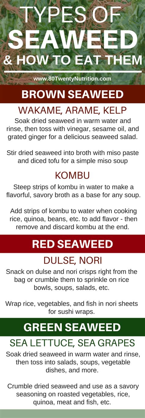 Types Of Seaweed And How To Eat Them Seaweed Health Benefits From