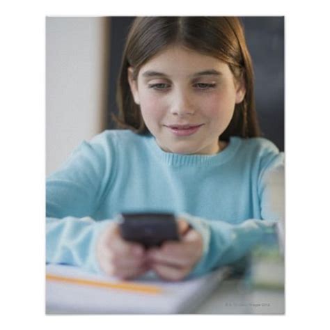 Girl Texting In Classroom Poster Zazzle Classroom Posters Classroom Texts