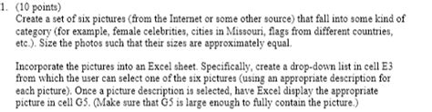 Solved 10 Points Create A Set Of Six Pictures From The
