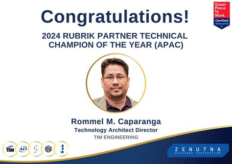 Congratulations Rommel M Caparanga Zenutna Holdings Corporation