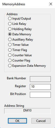 Omron PLC Data Address Specification