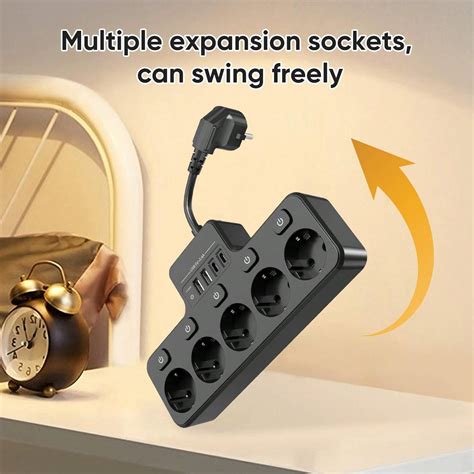 multiple socket wall socket with 5 oulet 2 usb a and 2 usb c ports 9 in 1 multi plug outlet