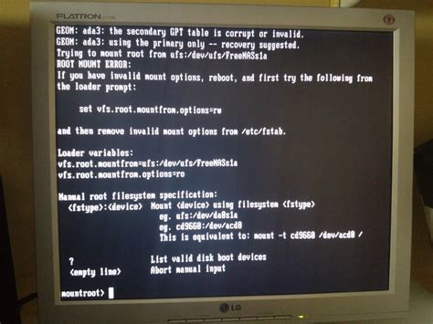 Its Dead Root Mount Error Rfreenas