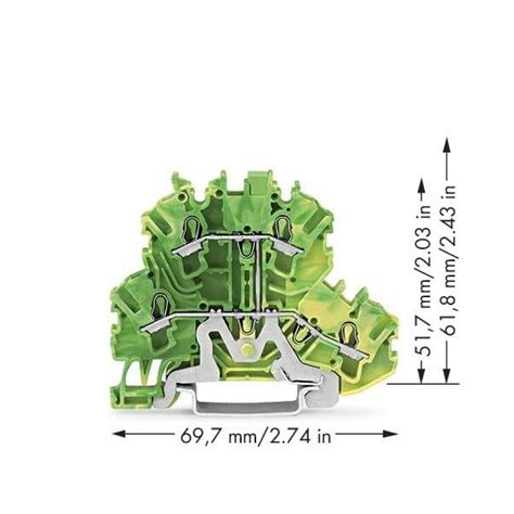 Clema De Doble Piso Clema De Tierra Para 4 Conductores Sin Porta Etiquetas Puenteo Interno