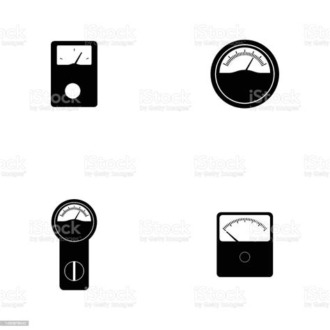 전기 측정기 로고 계기판 측정기에 대한 스톡 벡터 아트 및 기타 이미지 계기판 측정기 고압 전류 주의 과학 실험 Istock