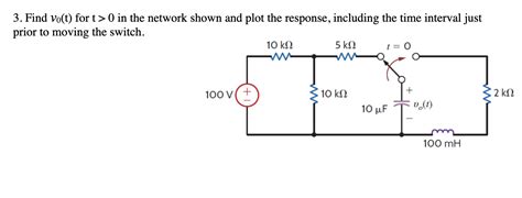 Solved 3 Find V0 T For T 0 In The Network Shown And Plot Chegg Com
