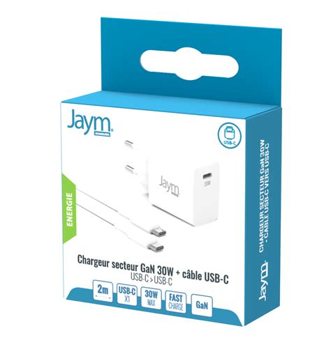 Pack Chargeur Secteur Compact Et Rapide Gan Usb C W Pd Et Pps Cable Usb C Vers Usb C M