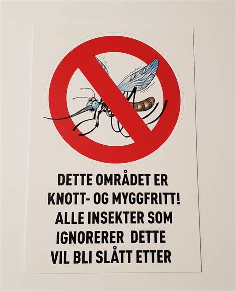Lator Mygg Forbudt Plastskilt Norsk Nettbutikk