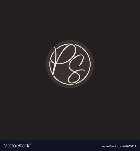 Initials Ps Logo Monogram With Simple Circle Line Vector Image