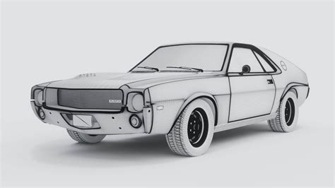 1968 Amc Amx 3d Model By Spaz