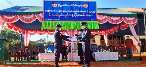 မော်လမြိုင်မြို့၌ ရပ် ရွာ အတွင်းမီးဘေးအန္တရာယ် ကာကွယ်ရေးသင်ကြားပေးသည့် အရန်မီးသတ်တပ်ဖွဲ့ လေ့ကျင့