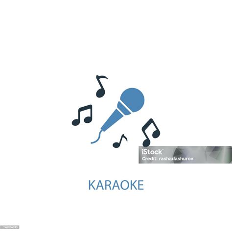 가라오케 개념 2 컬러 아이콘입니다 간단한 파란색 요소 그림입니다 가라오케 컨셉 심볼 디자인 웹 및 모바일 Ui Ux에 사용할 수 있습니다 가수에 대한 스톡 벡터 아트 및