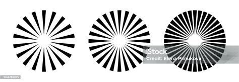 방사형 원 선 원형 방사 선 기하학적 요소 태양 별 광선 기호입니다 추상적인 기하학적 모양 디자인 요소 흰색 배경에 격리된 벡터 그림 곧은에 대한 스톡 벡터 아트 및 기타