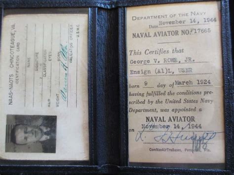 Wwi Wwii Us Naval Aviator Id Books And Certificates 1917 1944 Page