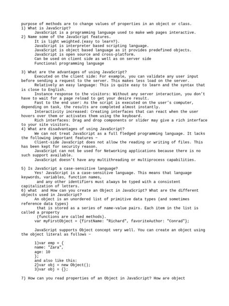 Javascriptinterviewquesions 1 Pdf Java Script Computer Programming